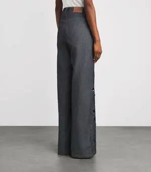 CHRISTIE BROWN Laser-cut Wide-leg Jeans