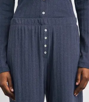 LESET Cotton Pointelle Lounge Trousers