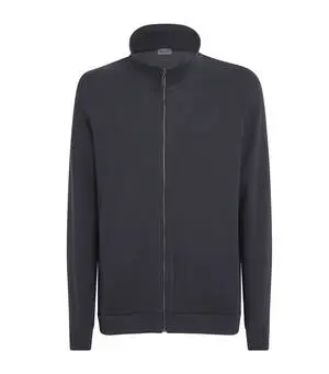 Hanro Stretch-cotton Zip-up Sweatshirt - Grey