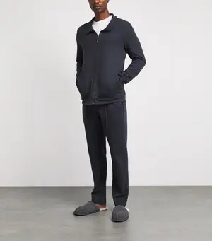 Hanro Stretch-cotton Zip-up Sweatshirt - Grey