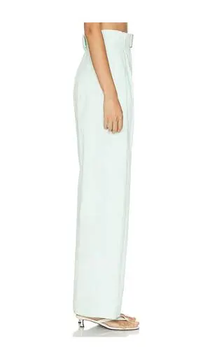Matthew Bruch Pleated Barrel Trouser In . Also