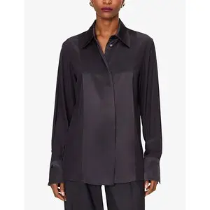 JOSEPH Childs Panelled Relaxed-fit Silk Blouse