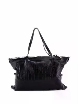 Saint Laurent Id Convertible Bag Crocodile Embossed Leather Large Tote Bag