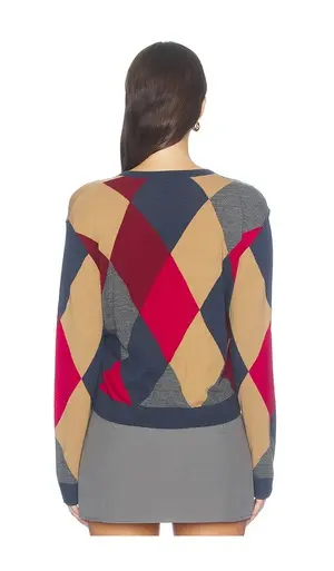 LESET James Argyle Classic V Neck Pullover In . Also