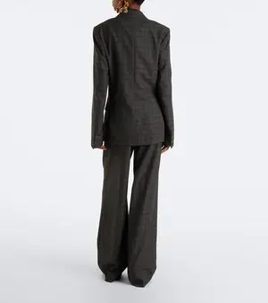 Dries Van Noten Checked Pleated Wool Wide-leg Pants