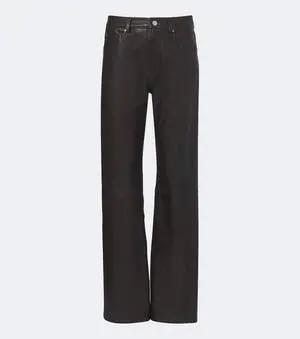 ARMA Jean Leather Straight Pants - Brown