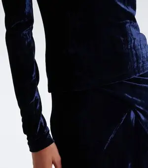 Rabanne Embellished Gathered Velvet Top