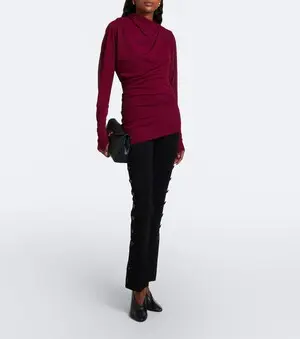 Proenza Schouler Golda Draped Jersey Top