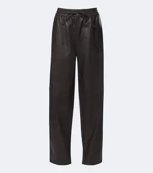 JOSEPH Nat Leather Barrel-leg Pants - Brown