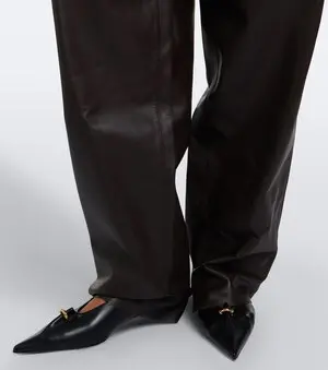 JOSEPH Nat Leather Barrel-leg Pants