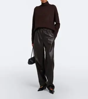 JOSEPH Nat Leather Barrel-leg Pants