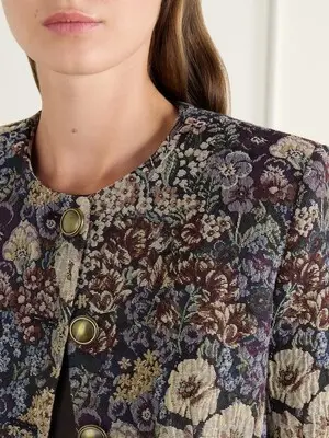 Veronica Beard Wilde Cropped Floral-brocade Jacket