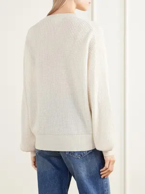 Eterne Brock Waffle-knit Cashmere Sweater