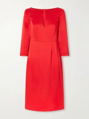 Bernadette Eleni Bow-detailed Satin Midi Dress