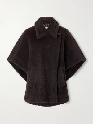 Max Mara Tebe Alpaca, Wool And Silk-blend Fleece Cape