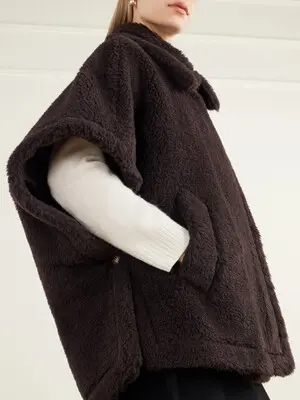 Max Mara Tebe Alpaca, Wool And Silk-blend Fleece Cape