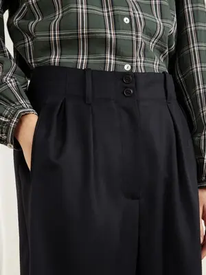 SKALL STUDIO Painter Pleated Wool-twill Wide-leg Pants