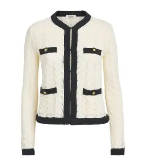 L'Agence Pointelle Zephyra Cardigan - Ivory