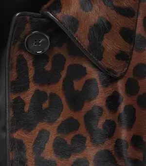 TOTEME Pony Hair Leopard Trench Coat