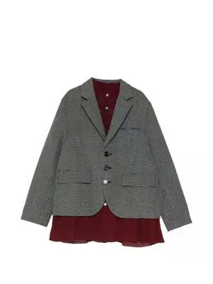 Undercover Houndstooth-pattern Layered Blazer - Grey