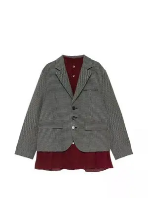 Undercover Houndstooth-pattern Layered Blazer - Grey
