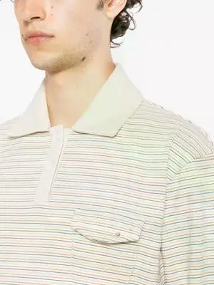 YOUNG N SANG Striped Long-sleeve Polo Shirt
