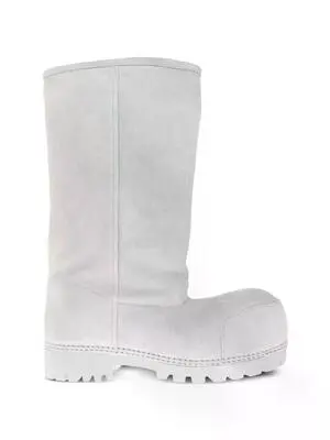 Balenciaga Alaska Fur High Boots In Ciel