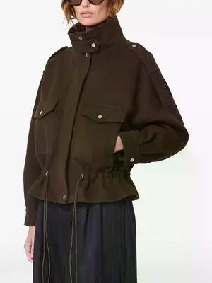 NICHOLAS Drawstring-waist Pocket-detail Jacket - Green