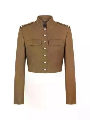 NICHOLAS Cropped Epaulette-detail Jacket - Brown
