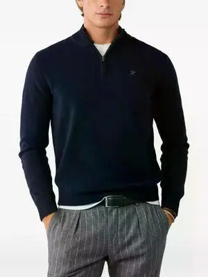 HACKETT  London Quarter-zip Elbow-patch Sweater