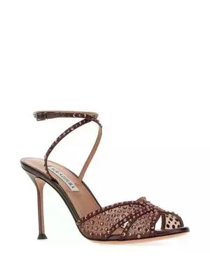 AQUAZZURA Lover Embellished Tulle Sandals