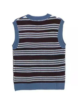 WALK IN PARIS Striped Embroidered Sweater