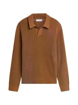 Tommy Hilfiger Ribbed-knit Polo-collar Sweater - Brown