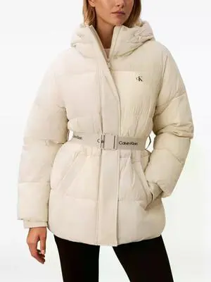 Calvin Klein Belted Hooded Puffer Jacket