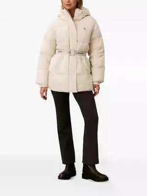 Calvin Klein Belted Hooded Puffer Jacket
