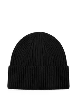 LANEUS Ribbed-knit Beanie Hat - Black