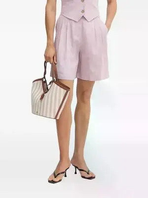 BENETTON Pleated Elasticated-waist Shorts - Pink