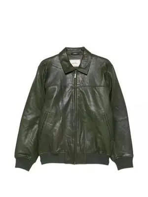 LES DEUX Logo-patch Leather Jacket