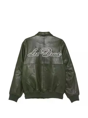 LES DEUX Logo-patch Leather Jacket