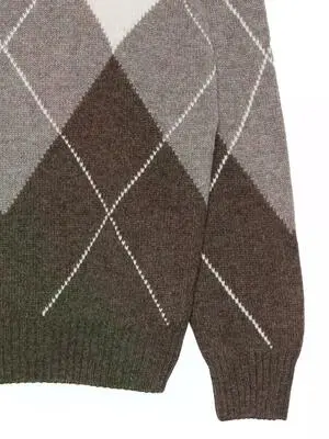 BARBA NAPOLI Argyle-knit Roll-neck Sweater