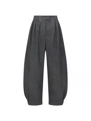 AMOMENTO Shirred Balloon-leg Trousers - Grey