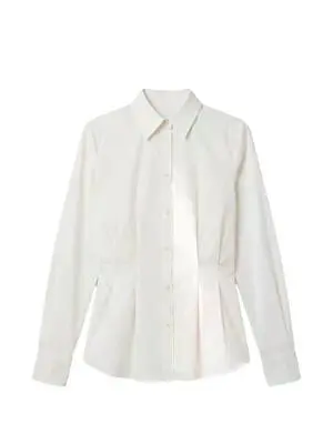 Calvin Klein Pleated Long-sleeve Shirt - White