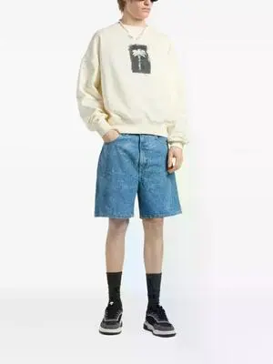 Palm Angels Brushed Palm Tree Loose Crew Sweatshirt