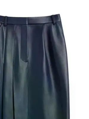 Givenchy Slashed Midi Skirt In Leather