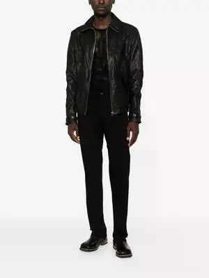 MA+ Buckled Leather Jacket