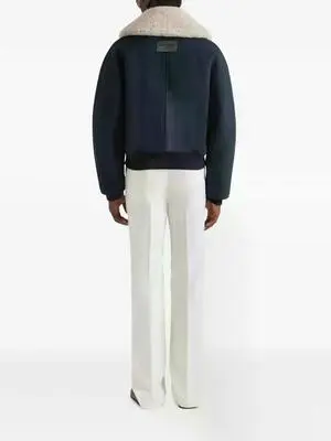 Givenchy Bomber In Cotton With Shearling Collar