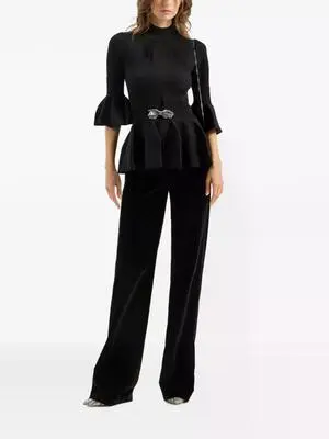 GENNY Bow-embellished Peplum Sweater