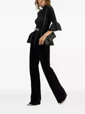 GENNY Bow-embellished Peplum Sweater