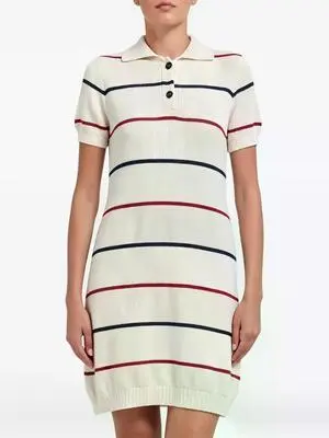 Brunello Cucinelli Striped Cotton Mini Dress - Neutrals