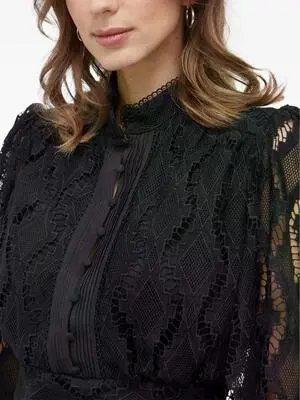 Bardot Lace-overlay Tiered Mini Dress
